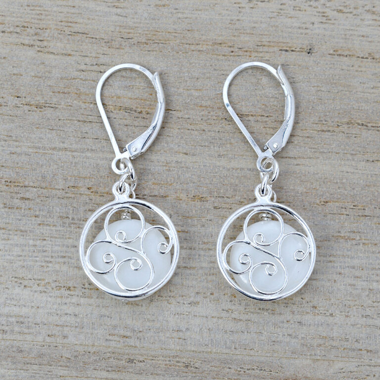 Sterling Silver Shell Earrings Made by Delicate Designs